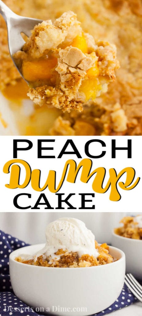 Peach Dump Cake Recipe - Only 4 ingredients for peach dump cake!