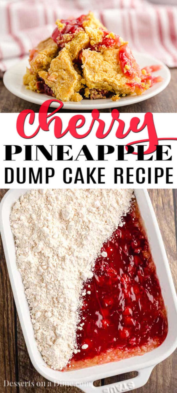 Cherry Pineapple Dump Cake Recipe - Only 4 ingredients