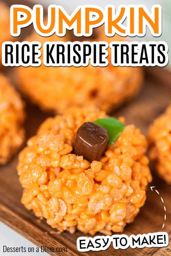 Pumpkin Rice Krispie Treats - pumpkin shaped rice krispie treats