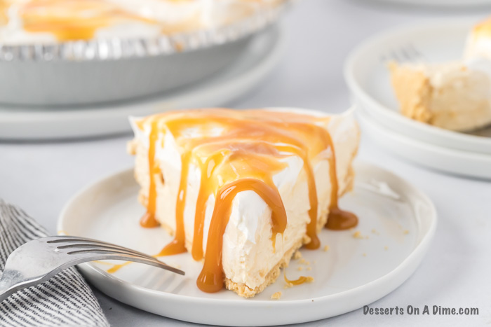 No bake salted caramel pie - creamy and delicious