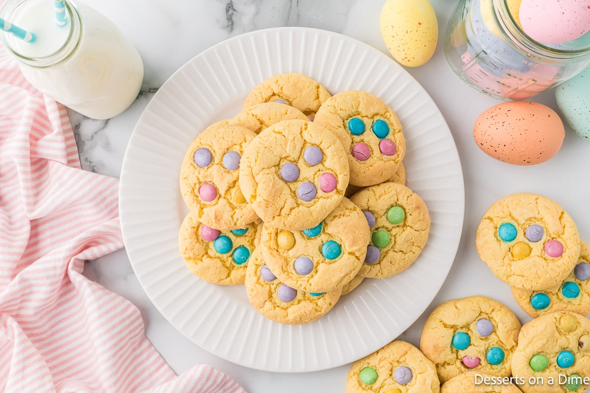 Easter Cake Mix Cookies - Desserts on a Dime