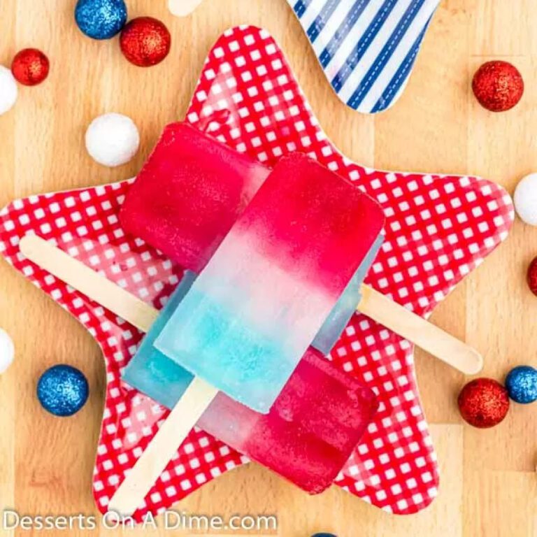 Red White and Blue Popsicles - Only 3 ingredients