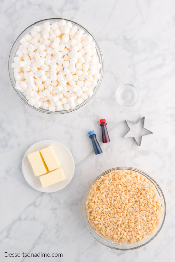 Patriotic Star Rice Krispie Treats - Easy No Bake Recipe