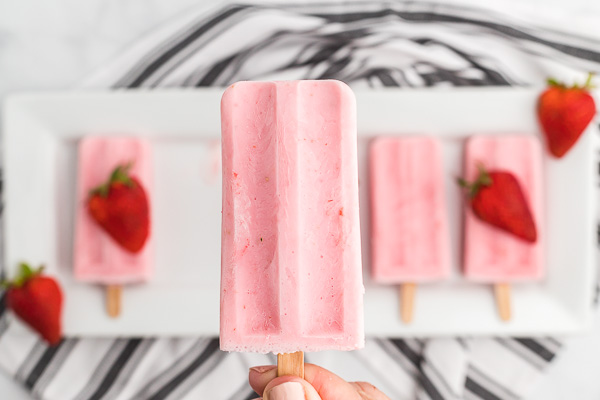 Strawberry Yogurt Popsicles - Only 3 simple ingredients