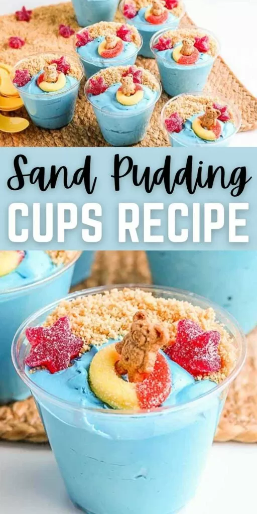 Sand pudding cups - festive swimming pudding cups