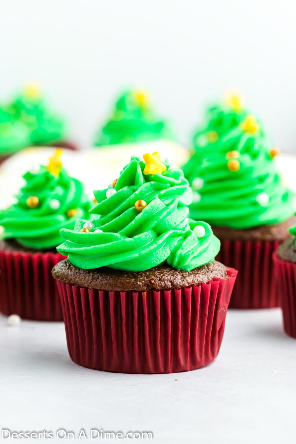 Christmas Tree Cupcakes - How to make Christmas tree cupcakes
