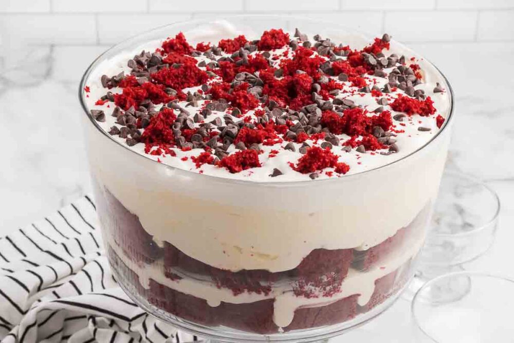 Red Velvet Trifle - Red Velvet Trifle with cream cheese frosting