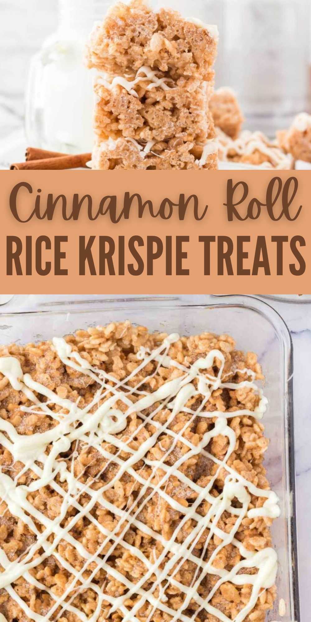 Cinnamon Roll Rice Krispie Treats - No Bake Recipe