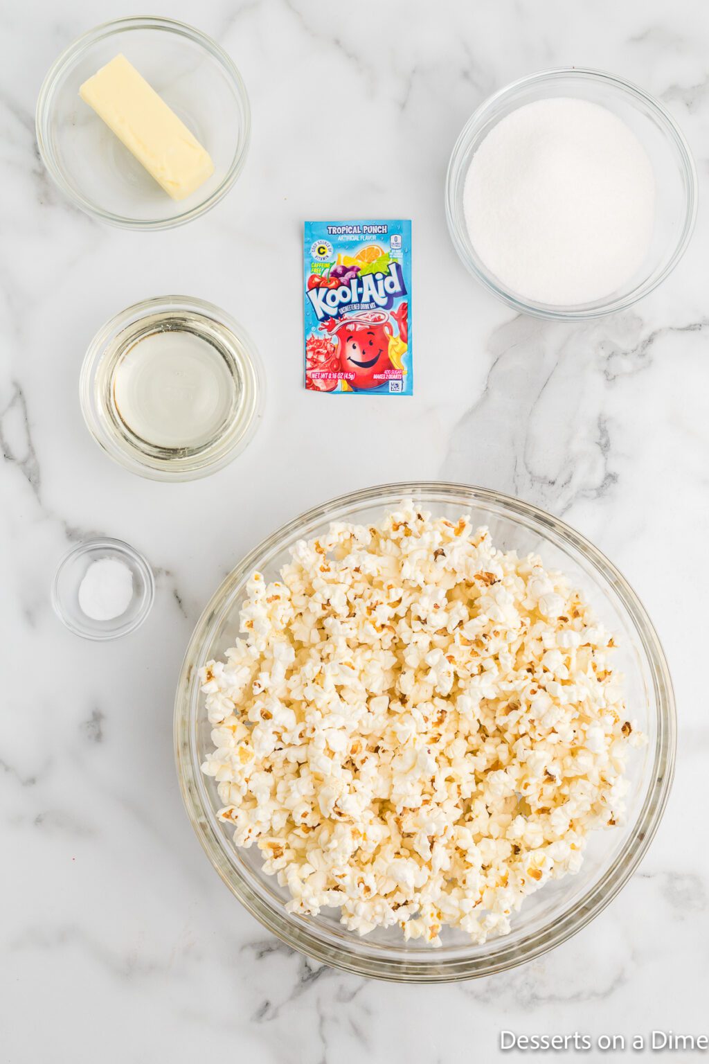 Koolaid Popcorn - Desserts on a Dime