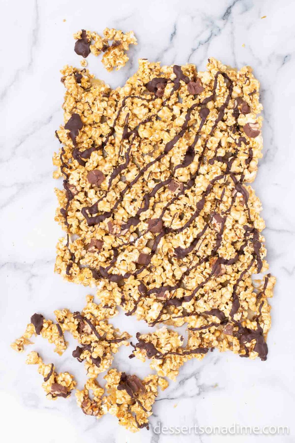 Snickers Popcorn Recipe - Desserts on a Dime
