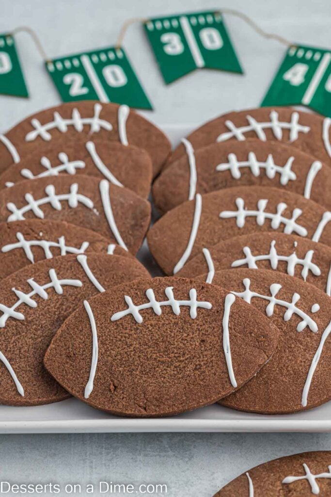 Chocolate Football Cookies - Desserts on a Dime