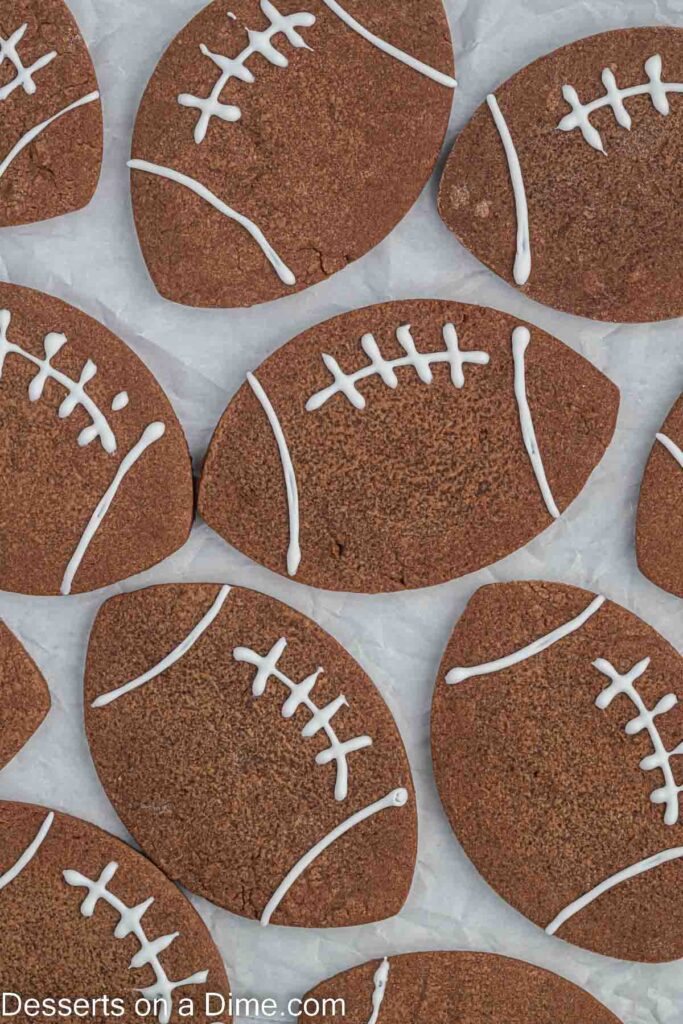 Chocolate Football Cookies - Desserts on a Dime