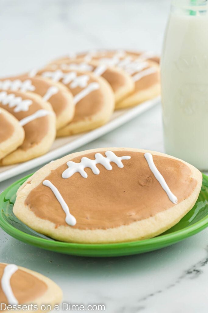 Football Sugar Cookies - Desserts on a Dime