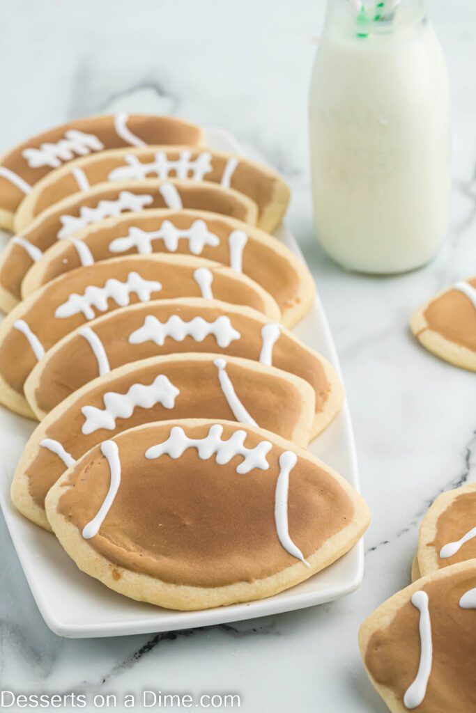 Football Sugar Cookies - Desserts on a Dime