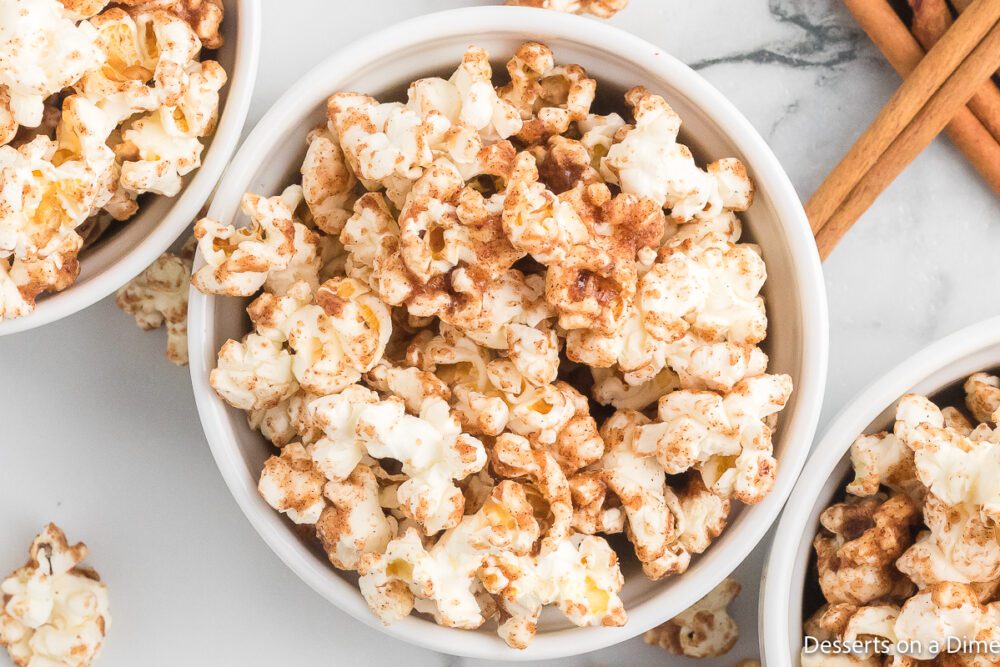 Cinnamon Sugar Popcorn Recipe - Desserts on a Dime