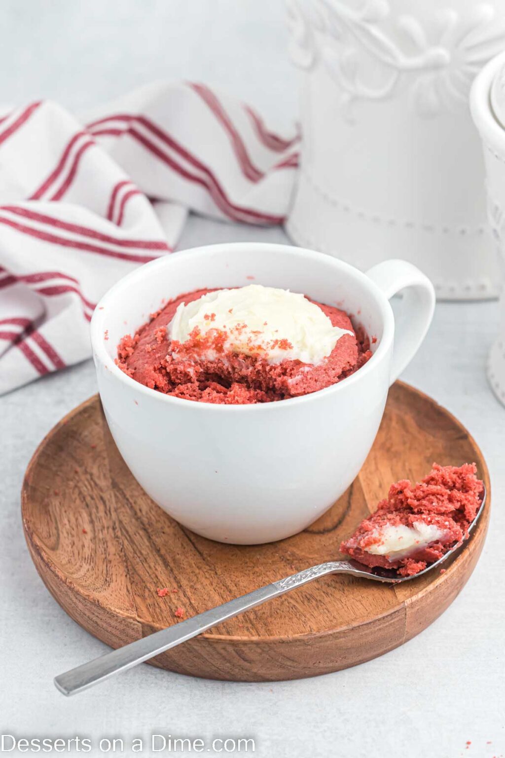 Red Velvet Mug Cake - Desserts on a Dime