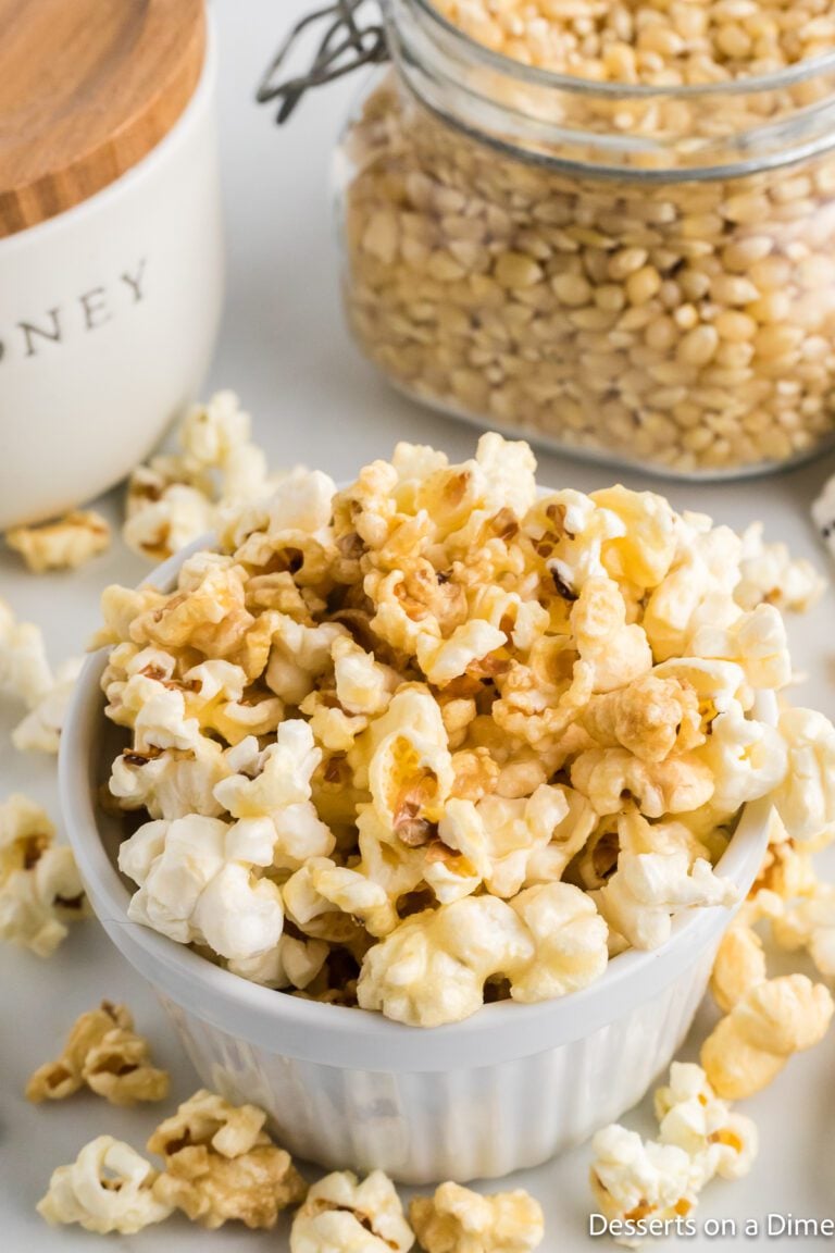 Honey Butter Popcorn -Desserts on a Dime