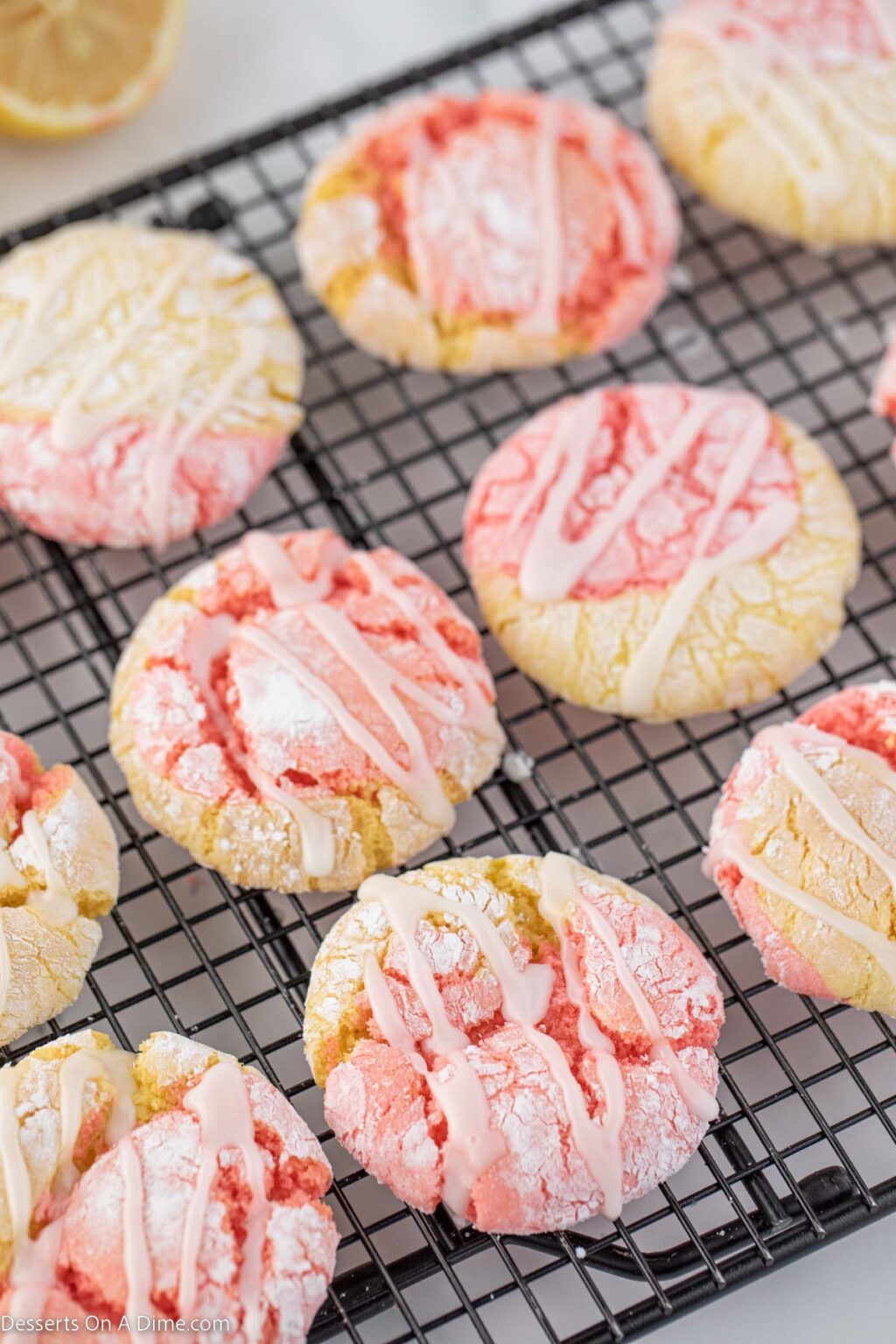 Strawberry Lemonade Cookies - Desserts on a Dime