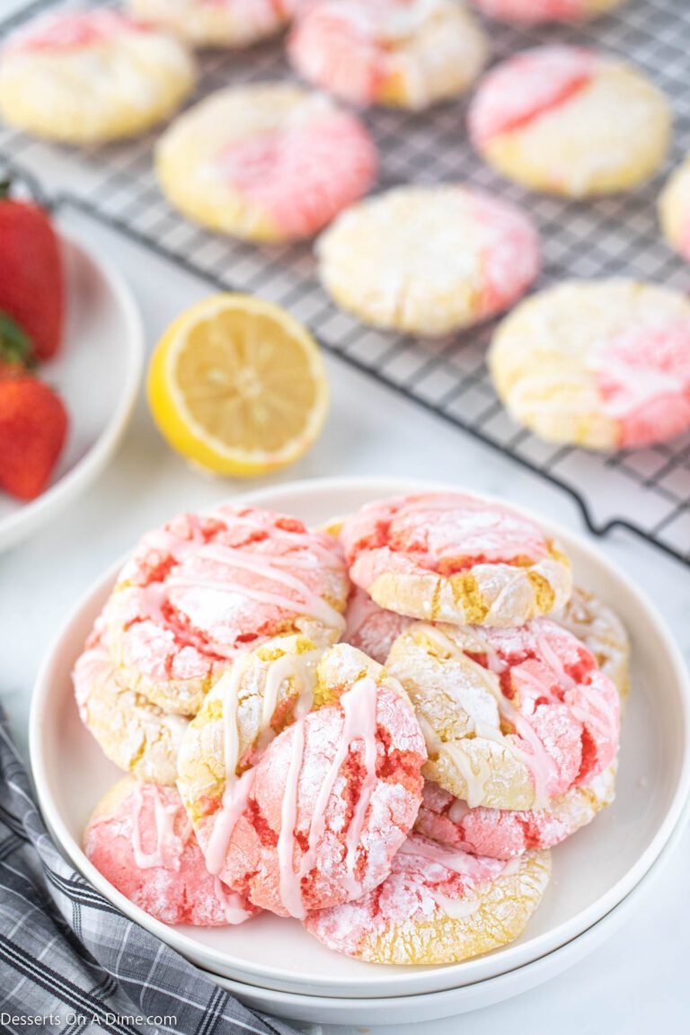 Strawberry Lemonade Cookies - Desserts on a Dime