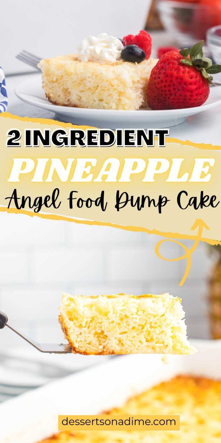 Pineapple Angel Food Dump Cake - Only 2 ingredients