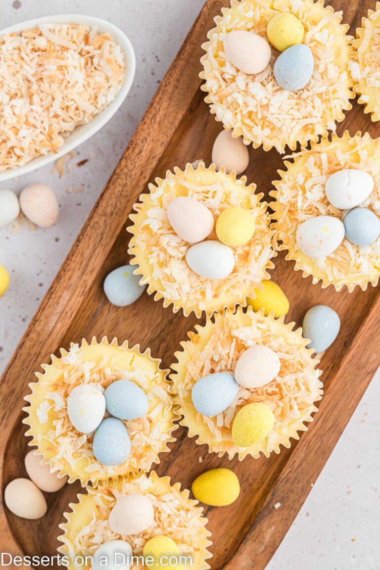Mini Easter Cheesecakes - Desserts On A Dime