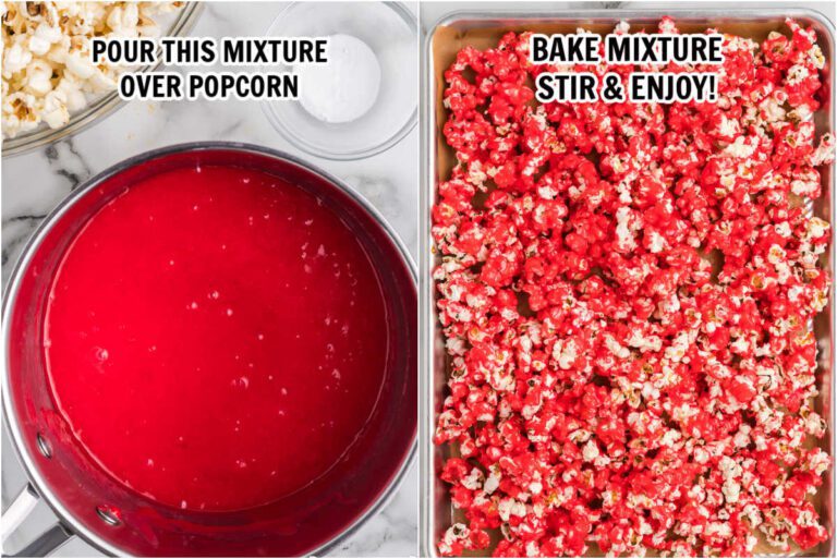 Red Hot Cinnamon Popcorn - Cinnamon Popcorn with Red Hots