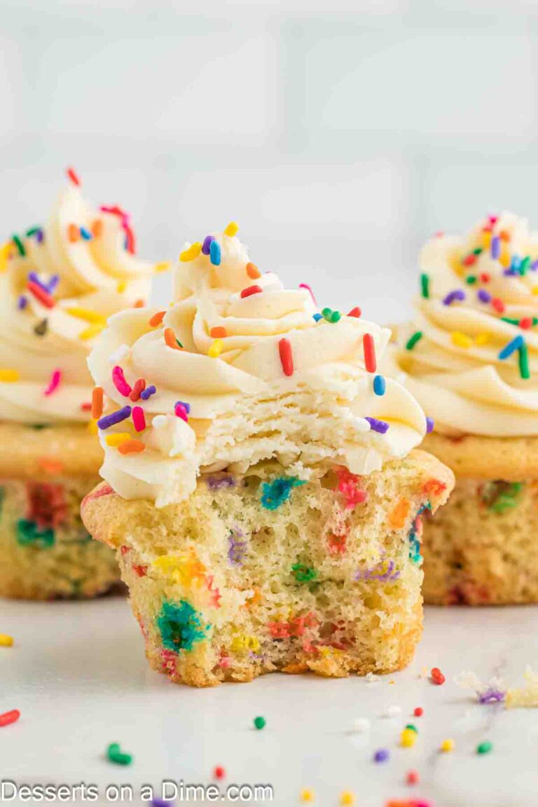 Confetti Cupcakes - Desserts on a Dime