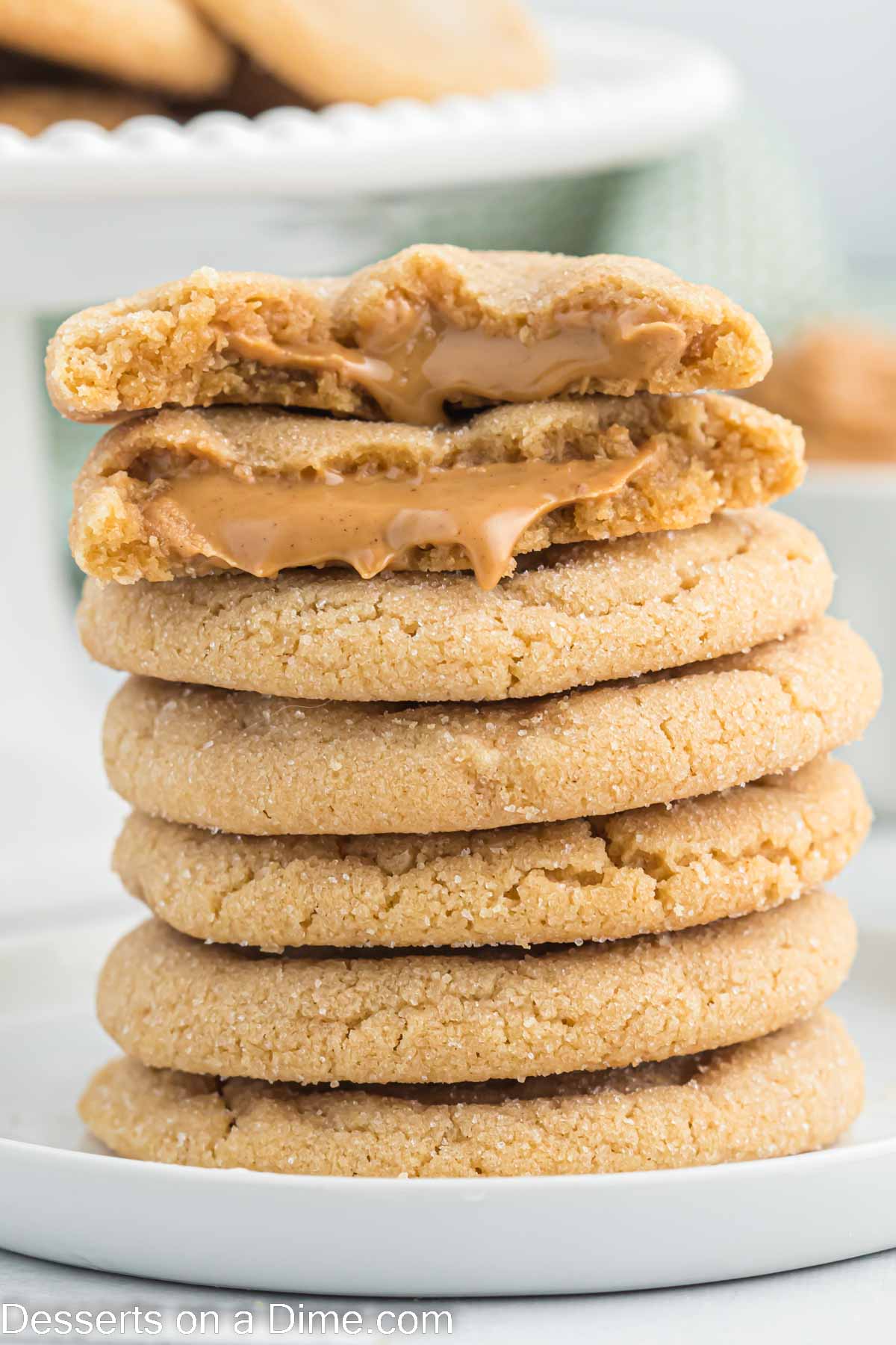 Peanut Butter Stuffed Cookies - Desserts on a Dime