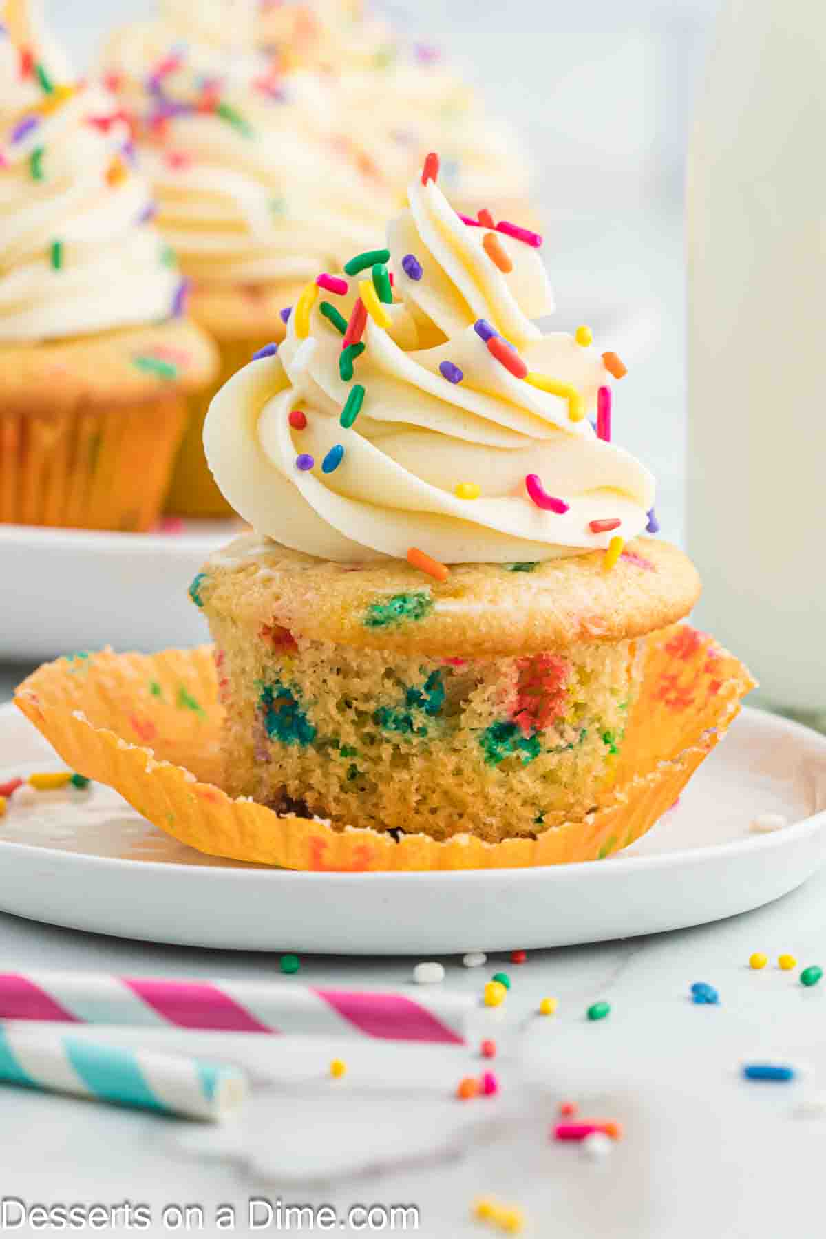 Confetti Cupcakes - Homemade Funfetti Cupcakes