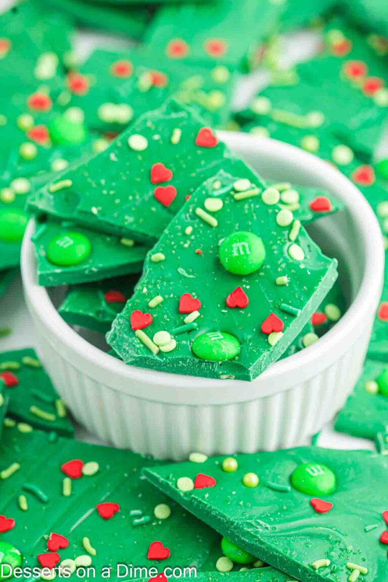 Grinch Bark - Desserts on a Dime
