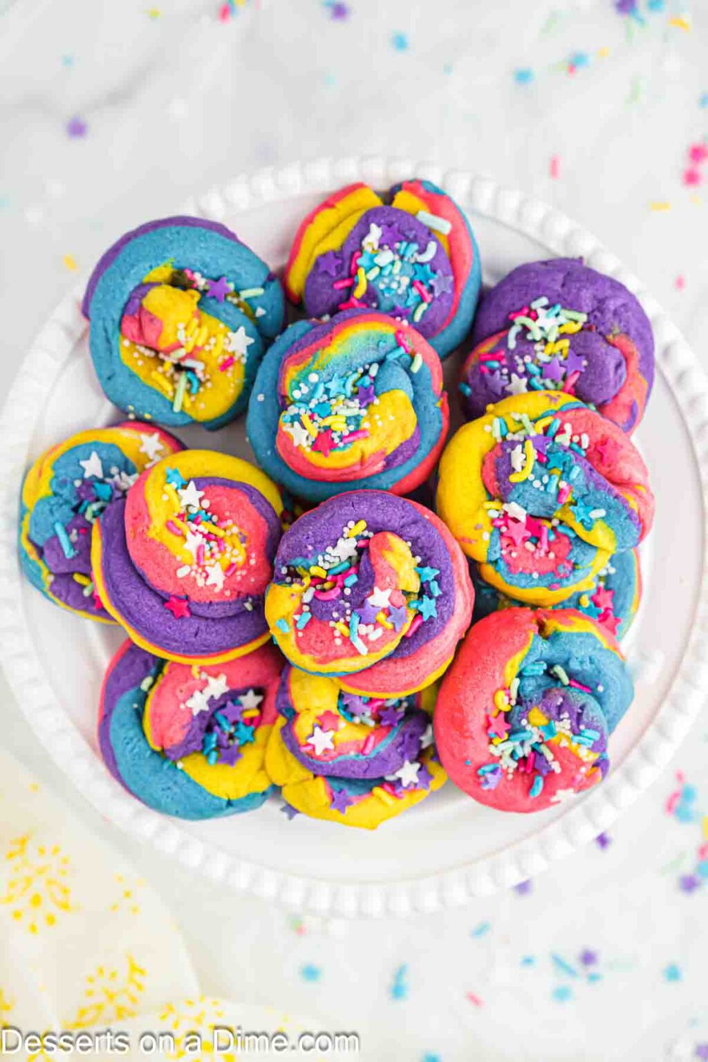 Unicorn Poop Cookies - Desserts on a Dime