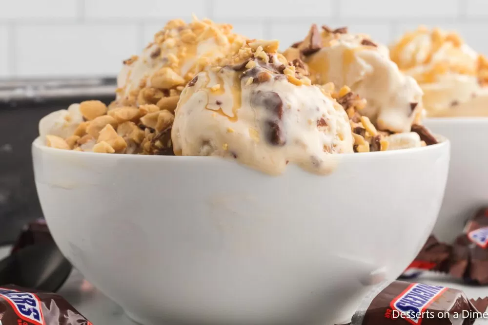 Snickers Ice Cream Recipe - Desserts on a Dime