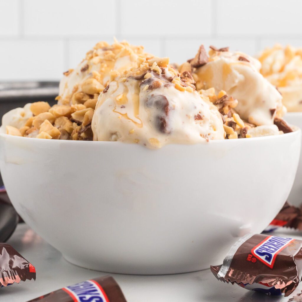 Snickers Ice Cream Recipe - Desserts on a Dime