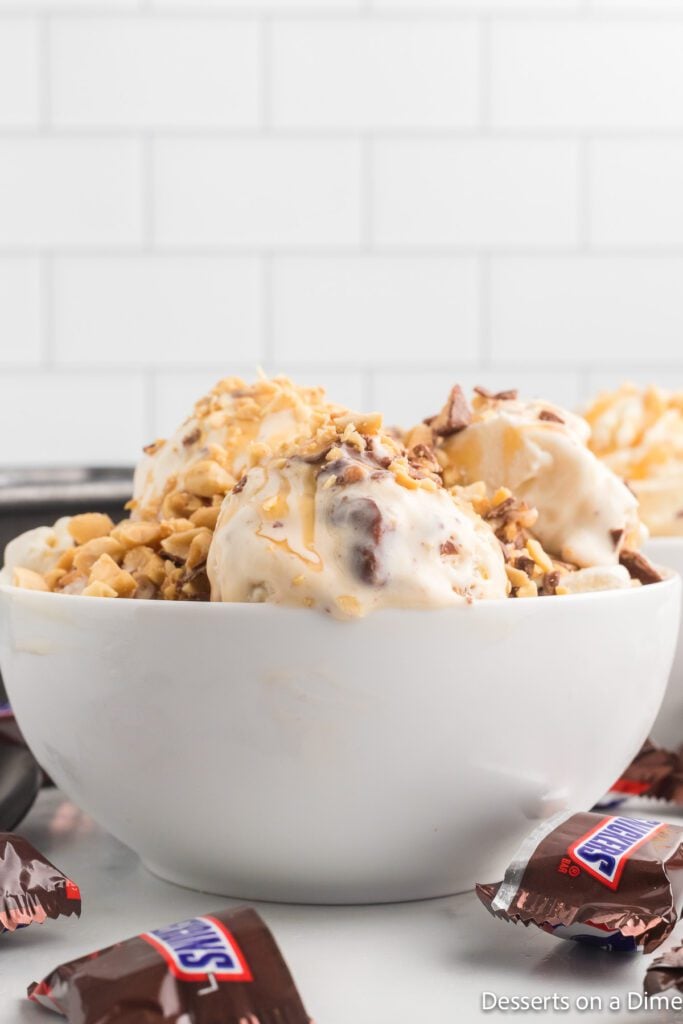 Snickers Ice Cream Recipe - Desserts on a Dime