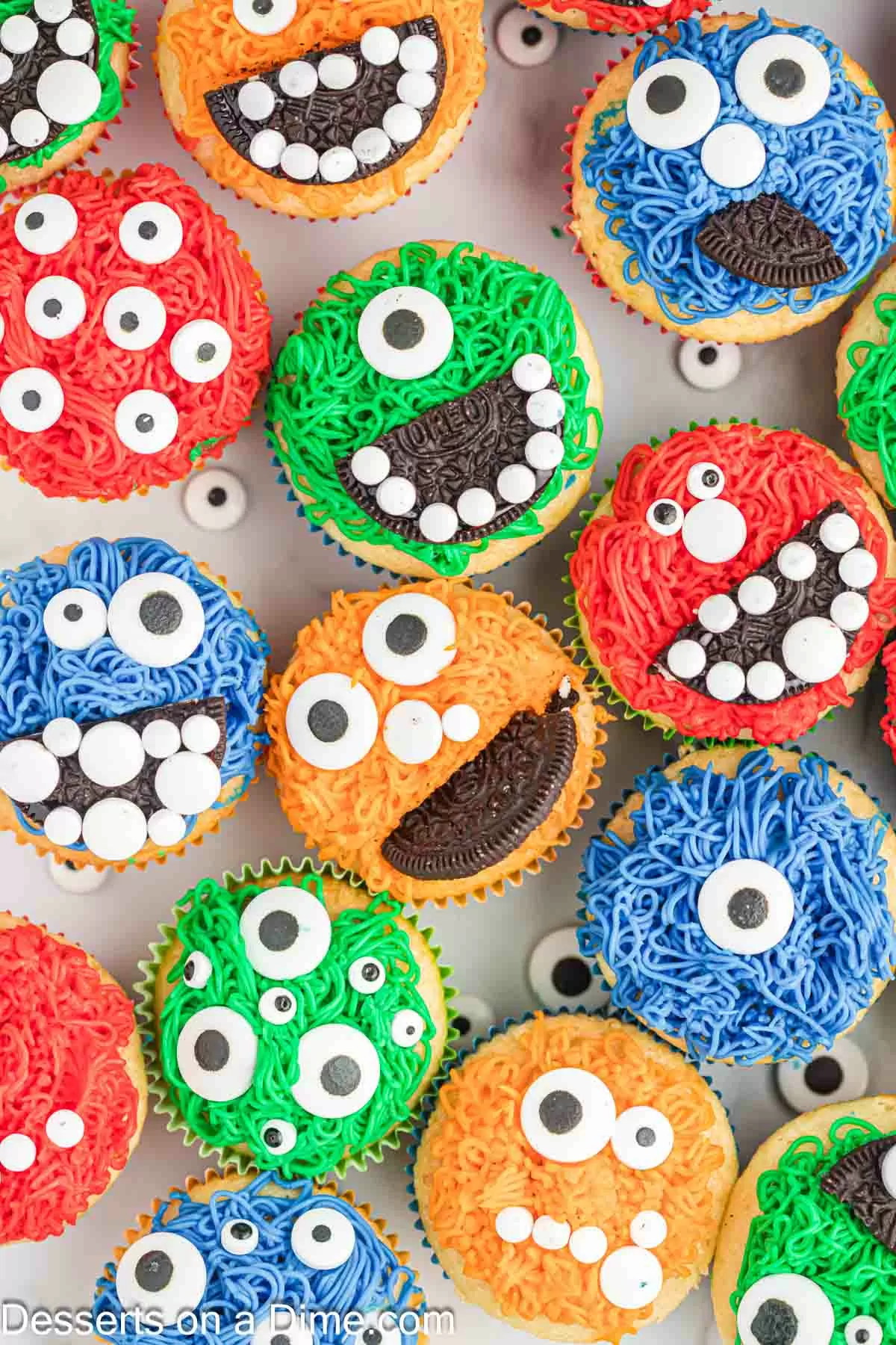 Monster Cupcakes - Desserts on a Dime
