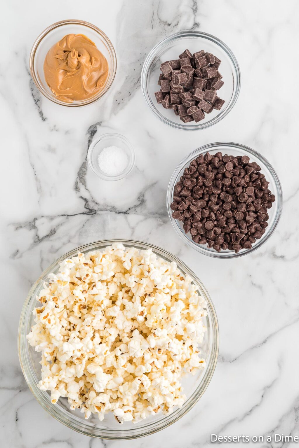 Chocolate Peanut Butter Popcorn - Desserts on a Dime