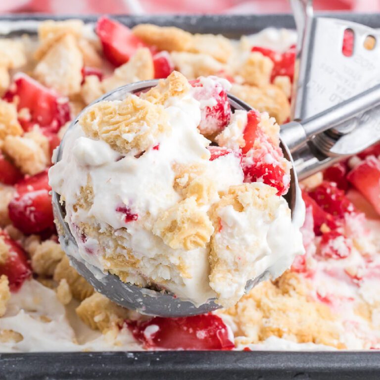 Strawberry Shortcake Ice Cream - Desserts on a Dime