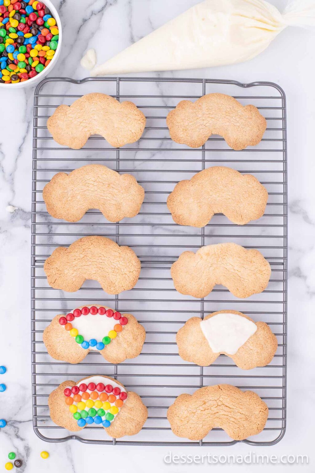 Rainbow Sugar Cookies - Easy Rainbow Decorated Cookies