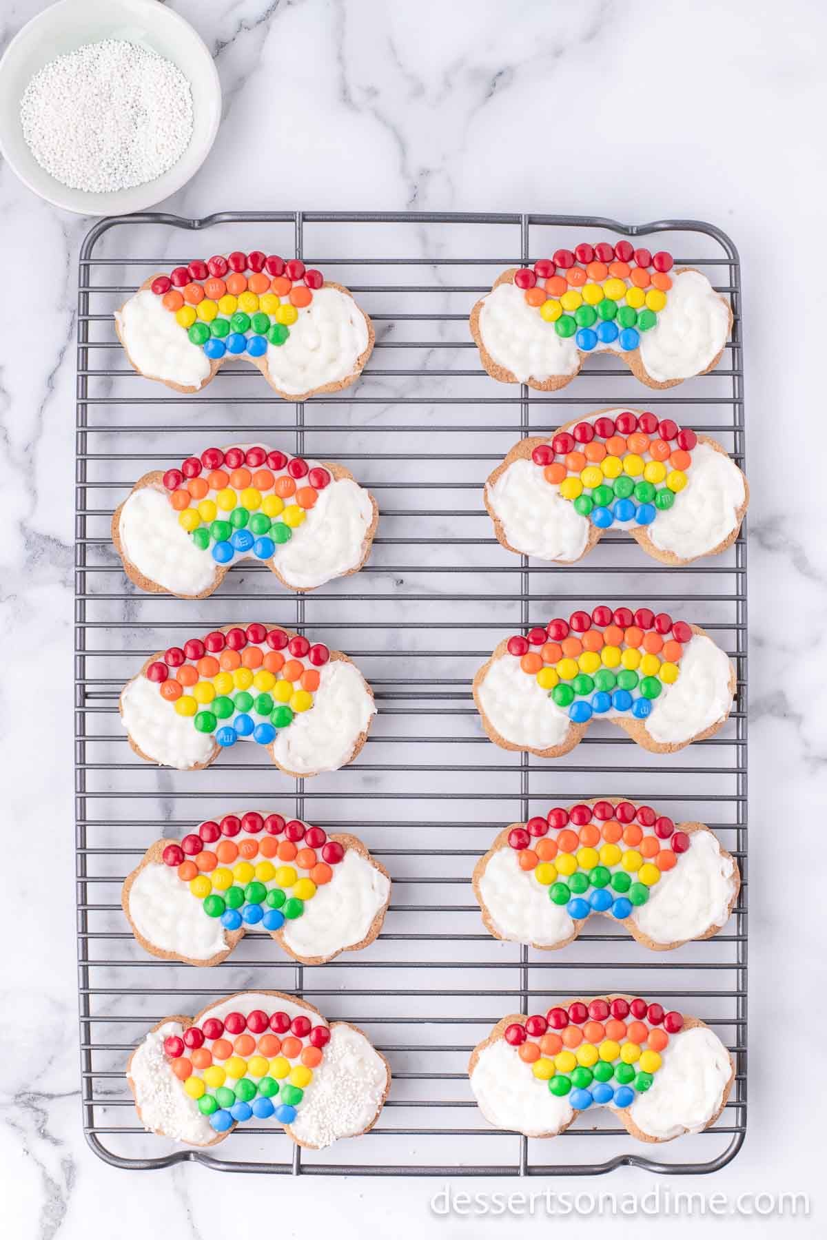 Rainbow Sugar Cookies - Easy Rainbow Decorated Cookies