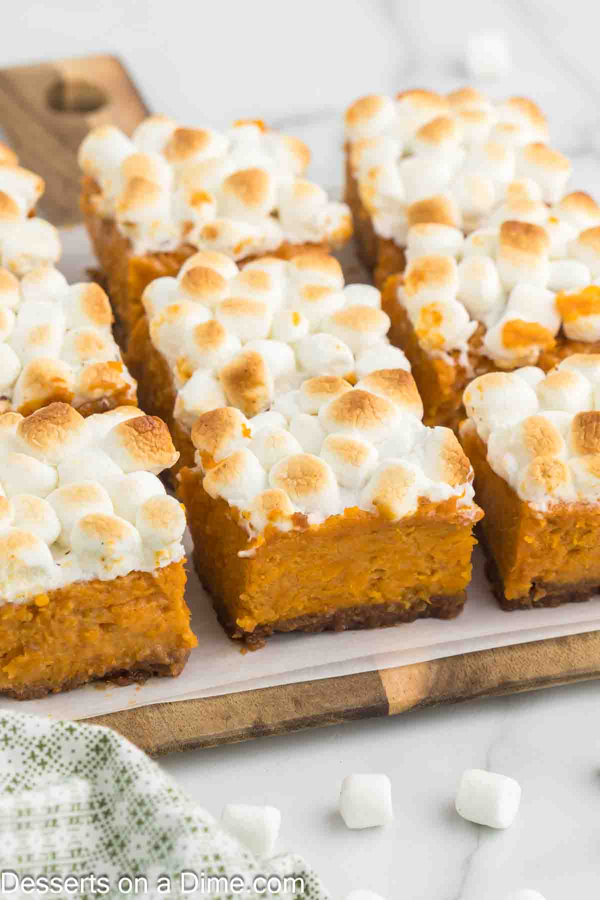 Sweet Potato Pie Bars - Desserts on a Dime
