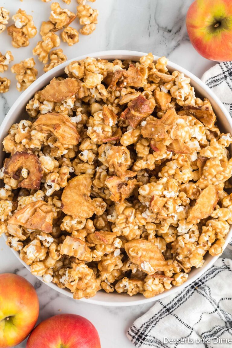 Caramel Apple Popcorn - Desserts on a Dime