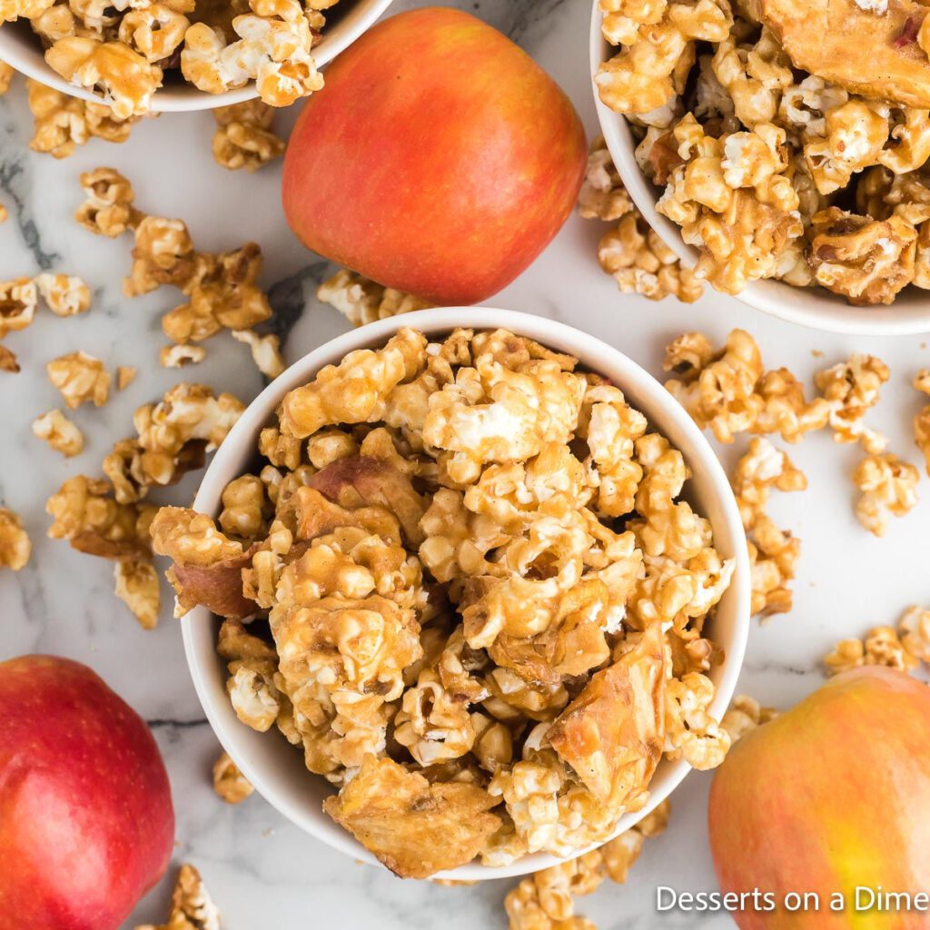 Caramel Apple Popcorn - Desserts on a Dime