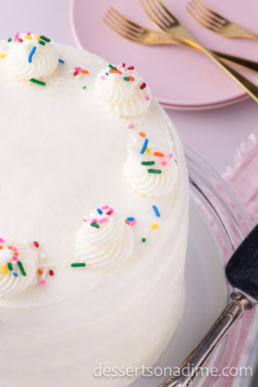 Rainbow Cake - Desserts on a Dime