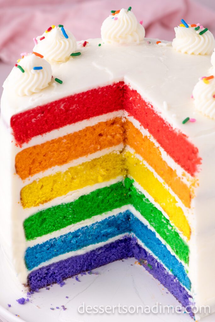 Rainbow Cake - Desserts on a Dime