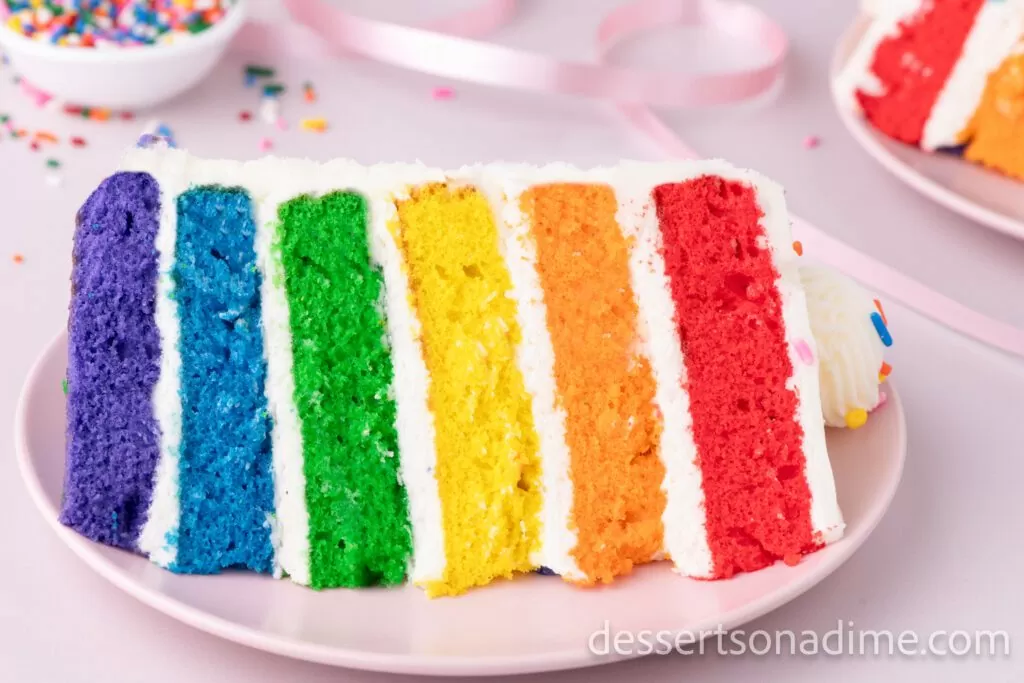 Rainbow Cake - Desserts on a Dime