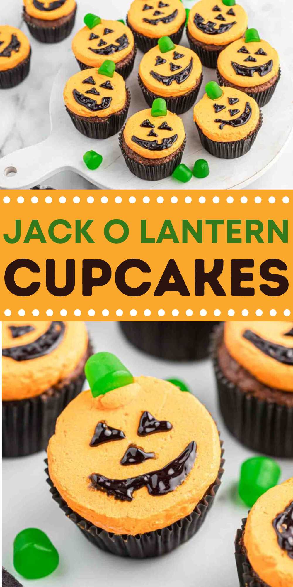Jack-O-Lantern Cupcakes - Desserts On A Dime