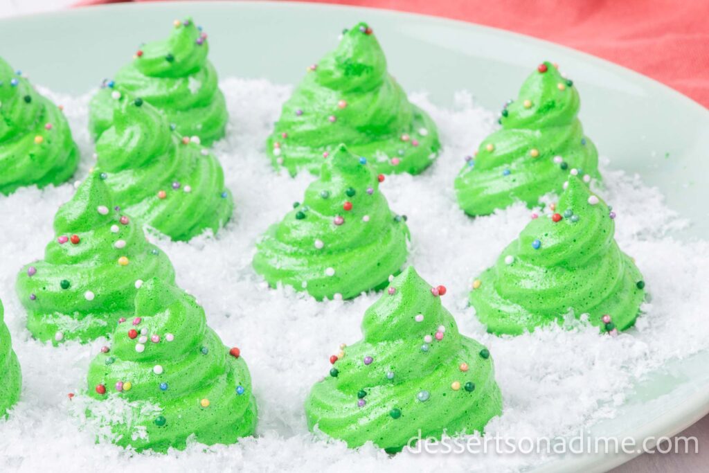 Meringue Christmas Tree - Desserts on a Dime