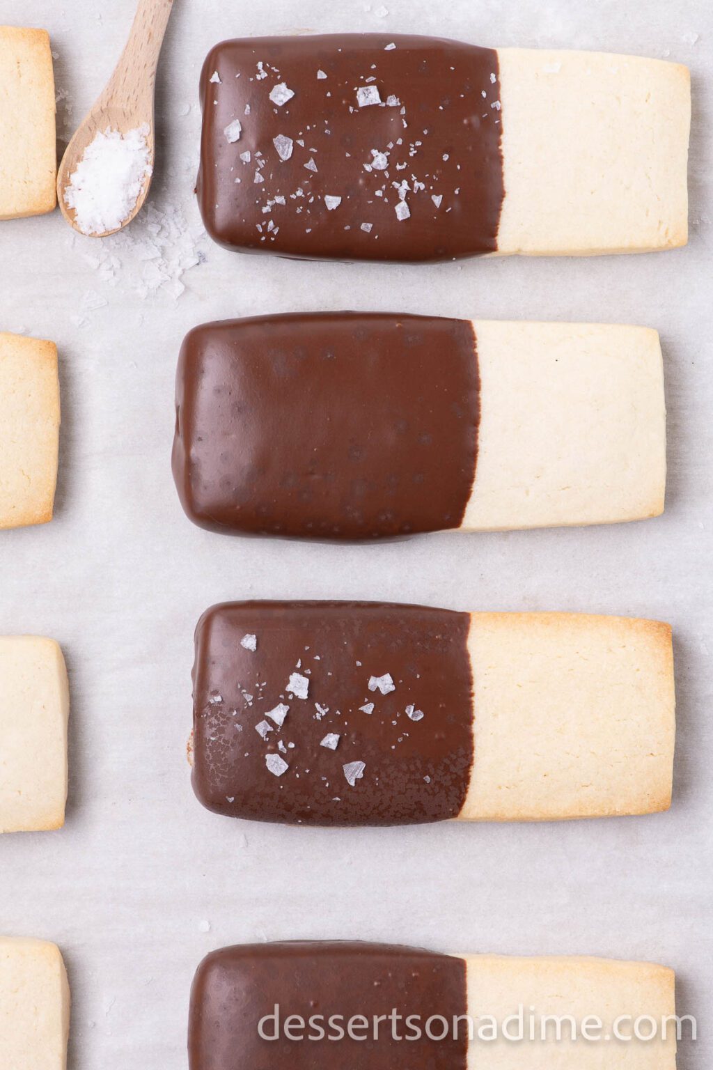 Chocolate Dipped Shortbread Cookies - Desserts on a Dime