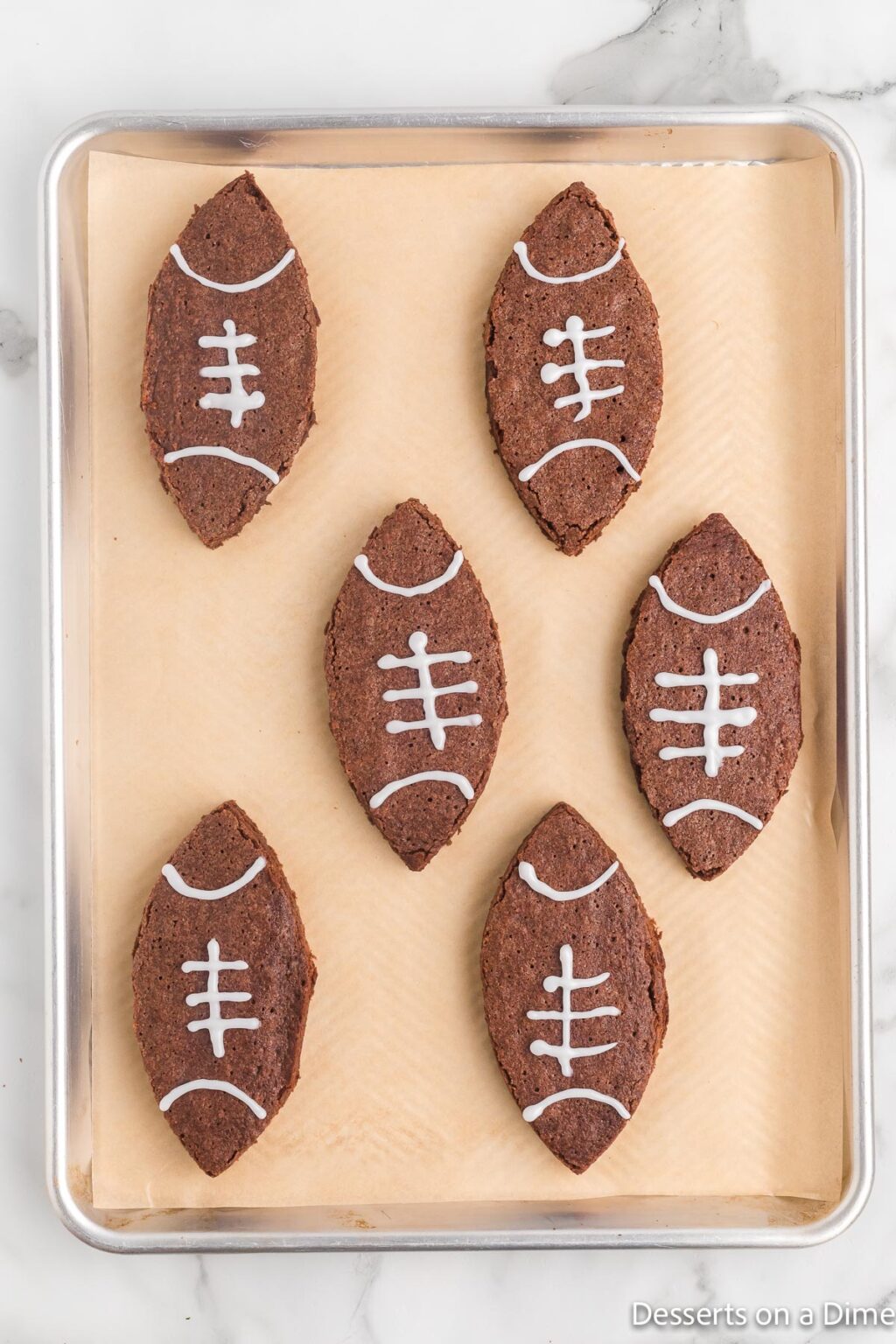 Football Brownies - Desserts on a Dime