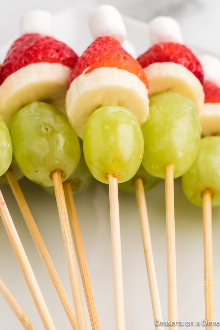 Grinch Fruit Kabobs, Easy and Adorable